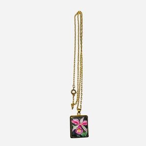 Toshikane | Jewelry | Vintage Toshikane Orchid Porcelain Pendant Locket ...